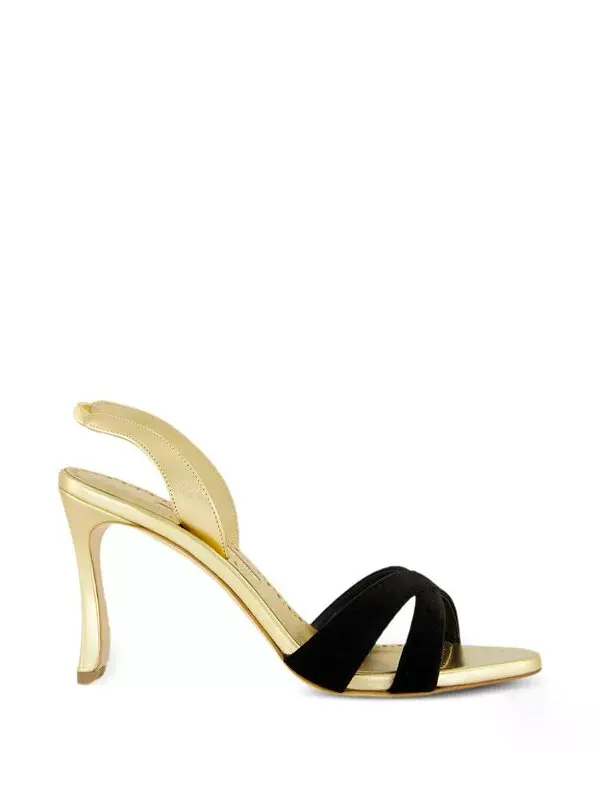 Manolo Blahnik Callydra Leather Sandals - Gold