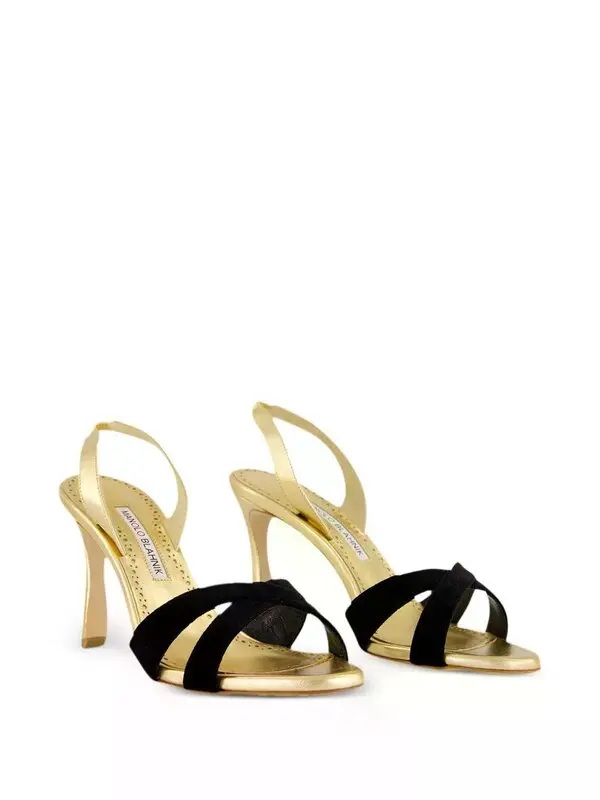 Manolo Blahnik Callydra Leather Sandals - Gold