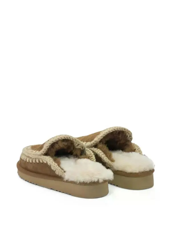 Mou Whipstitched Suede Slippers