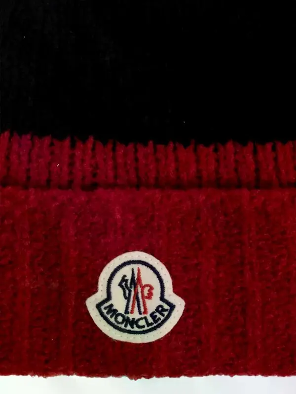 Moncler Logo-patch Striped Beanie Hat