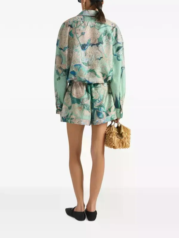 Givenchy Rose-print Silk Shorts
