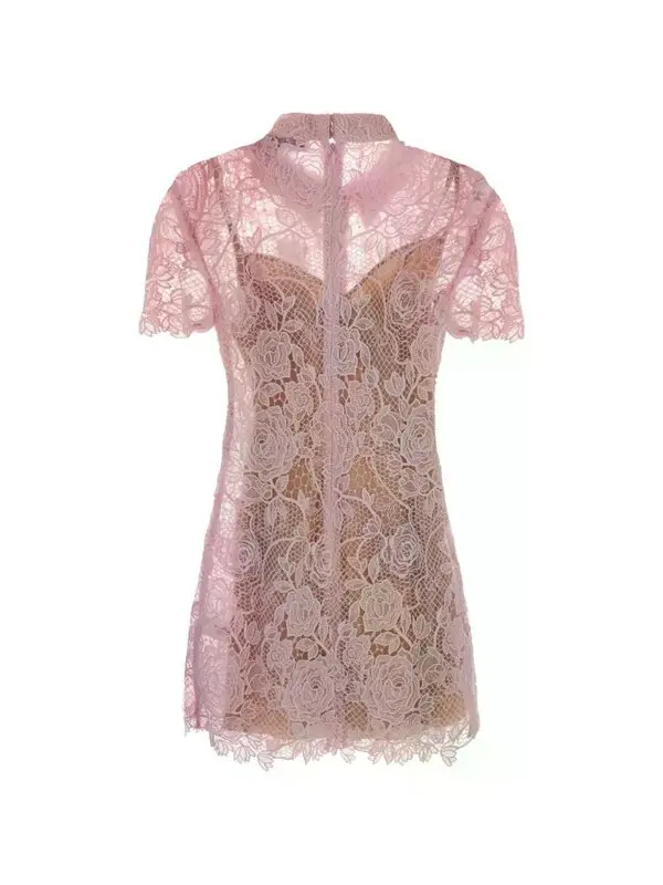 SELF-PORTRAIT Lace Button-down Mini Dress