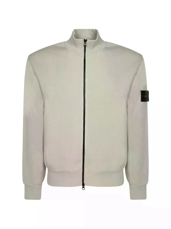 Stone Island 5100126 Ribbed Soft Organic-cotton Regular-fit Zip-up Jumper - Neutrals