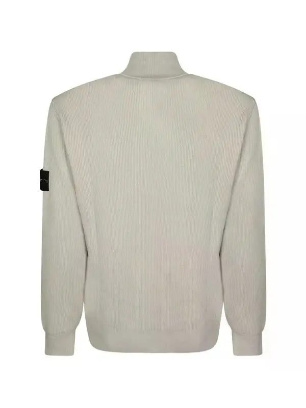 Stone Island 5100126 Ribbed Soft Organic-cotton Regular-fit Zip-up Jumper - Neutrals