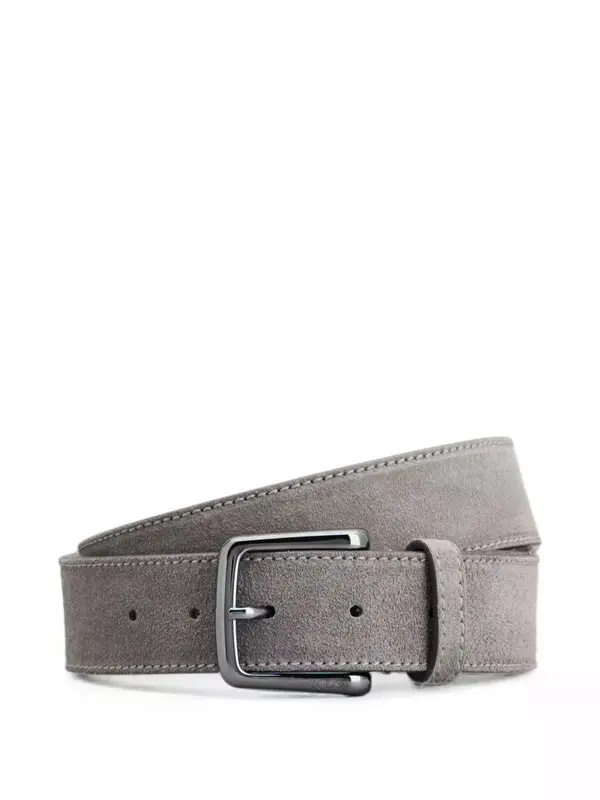 TOD'S Suede Buckle Belt - Grey