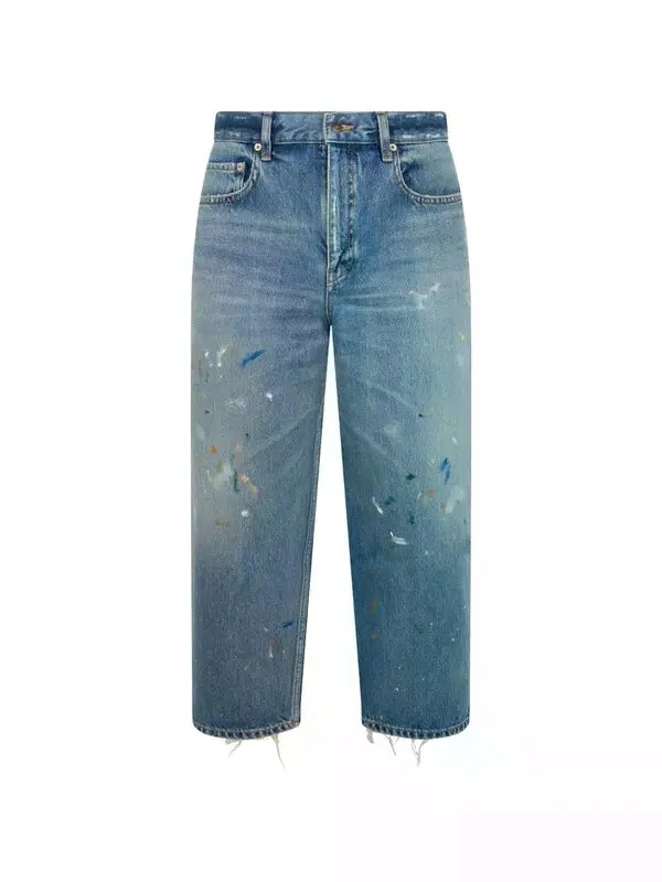 Balenciaga Paint-splatter Distressed Jeans - Blue