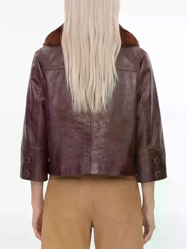 Chloé Shearling-collar Leather Jacket