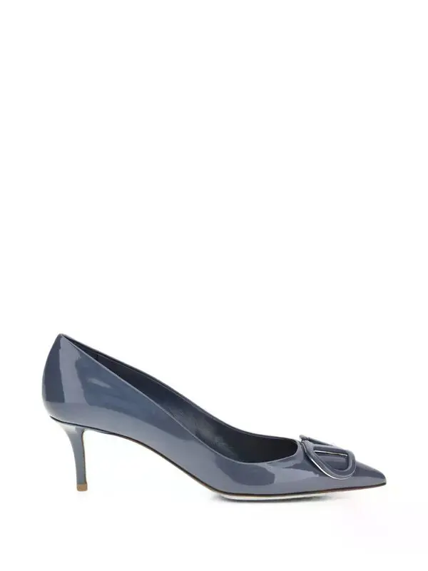 Valentino Garavani Vlogo Signature Leather Pumps - Blue