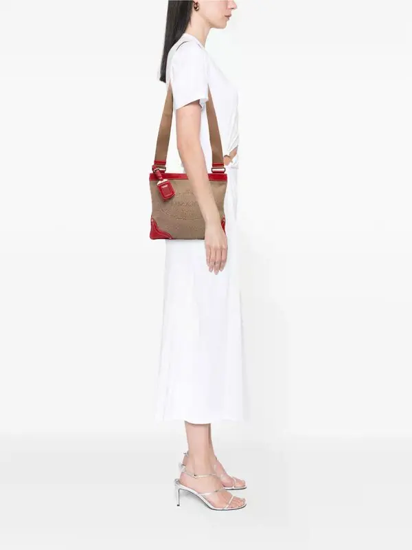 Prada 2010-2026 Canvas Canapa Logo Crossbody Bag - Red