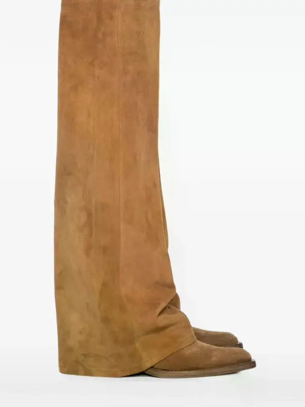 7 For All Mankind Suede Flared Trousers - Brown