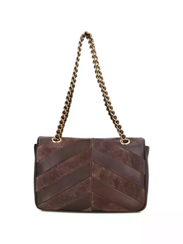 Valentino Garavani Djuna Medium Chain Bag In Suede And Nappa With Chevron-pattern