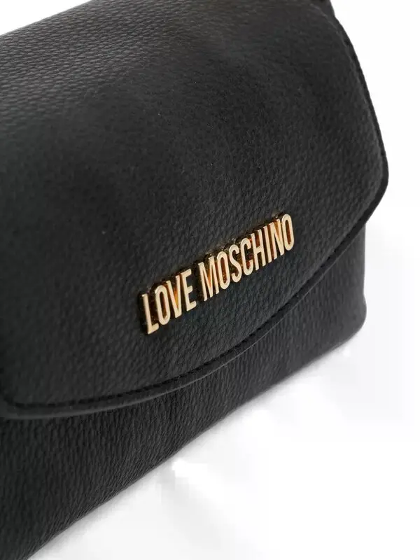Moschino Logo-plaque Pebbled Crossbody Bag
