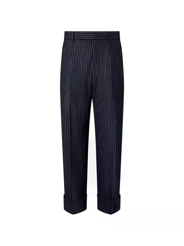 Thom Browne Flannel Chalk Stripe Trousers