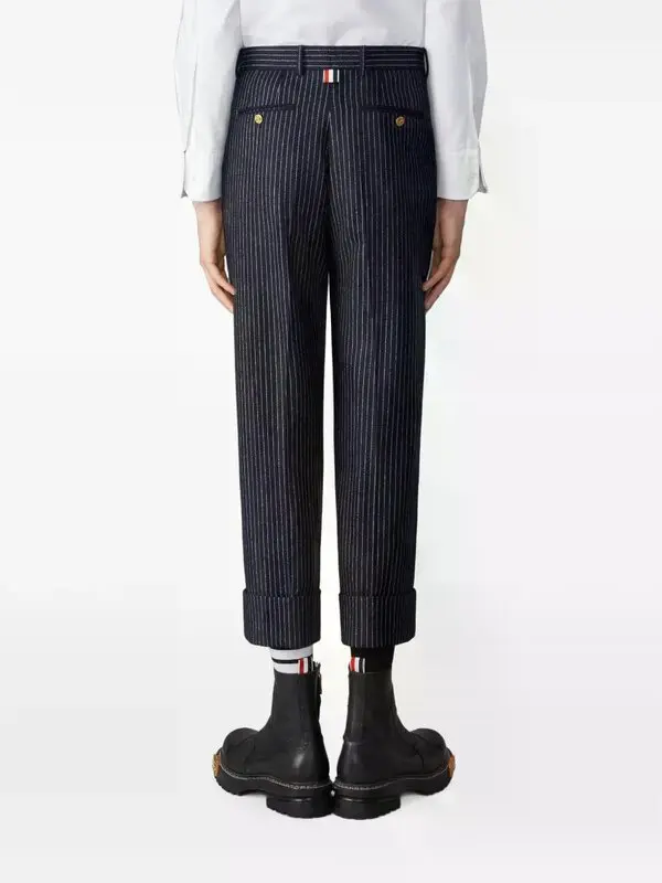 Thom Browne Flannel Chalk Stripe Trousers