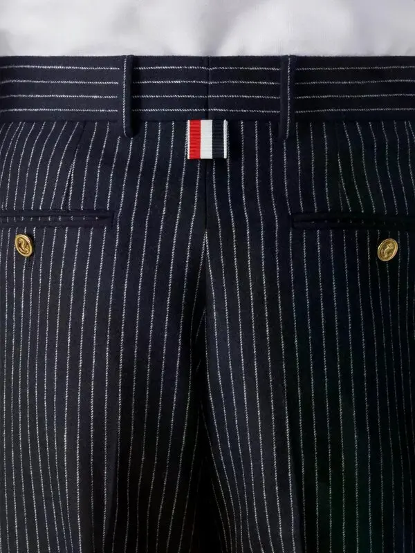 Thom Browne Flannel Chalk Stripe Trousers