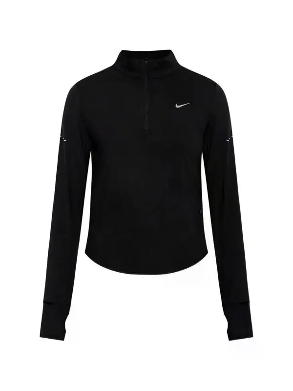 Nike Swift Logo-print Quarter-zip Sweatshirt - Black