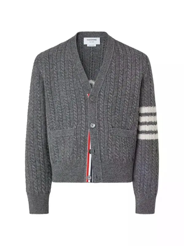 Thom Browne Merino Wool 4-bar Intarsia Anchor Cardigan