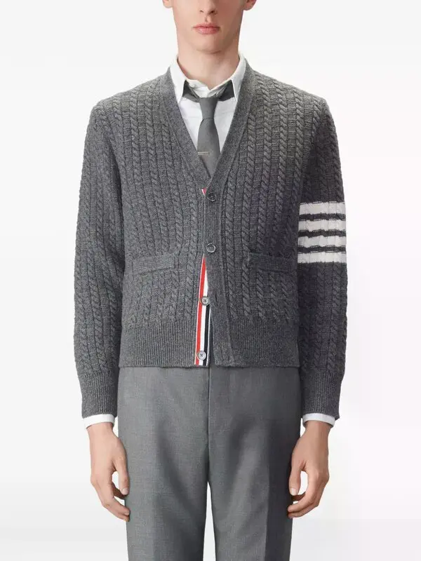 Thom Browne Merino Wool 4-bar Intarsia Anchor Cardigan