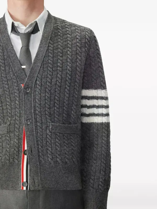 Thom Browne Merino Wool 4-bar Intarsia Anchor Cardigan