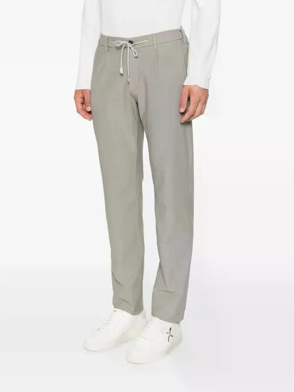 Eleventy Drawstring-waistband Straight-leg Trousers - Green