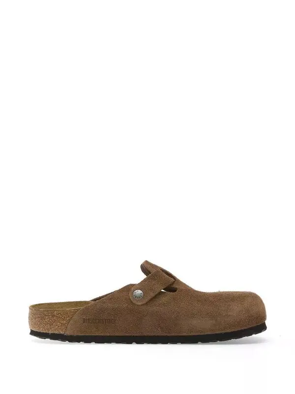 BIRKENSTOCK Boston Calf Suede Buckle-fastening Mules - Brown