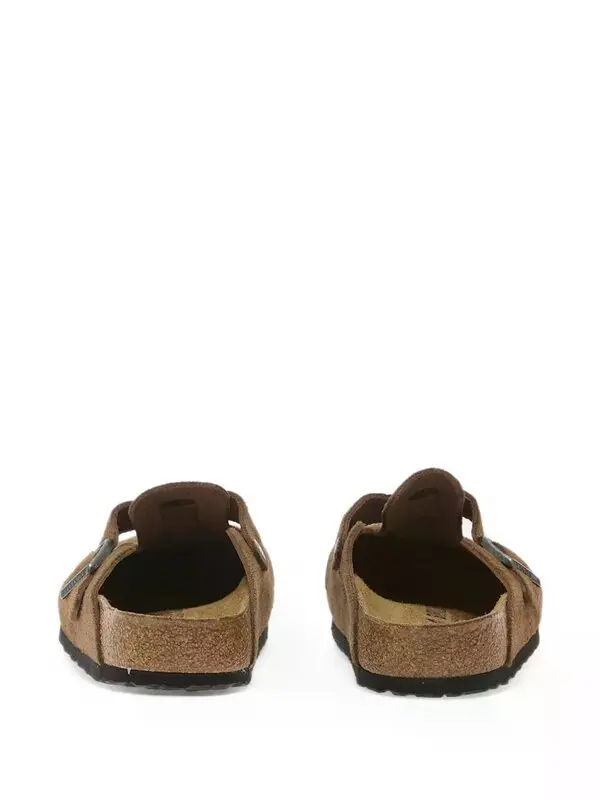 BIRKENSTOCK Boston Calf Suede Buckle-fastening Mules - Brown