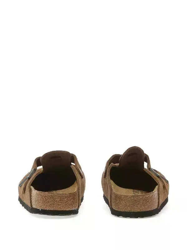 BIRKENSTOCK Boston Calf Suede Buckle-fastening Mules - Brown