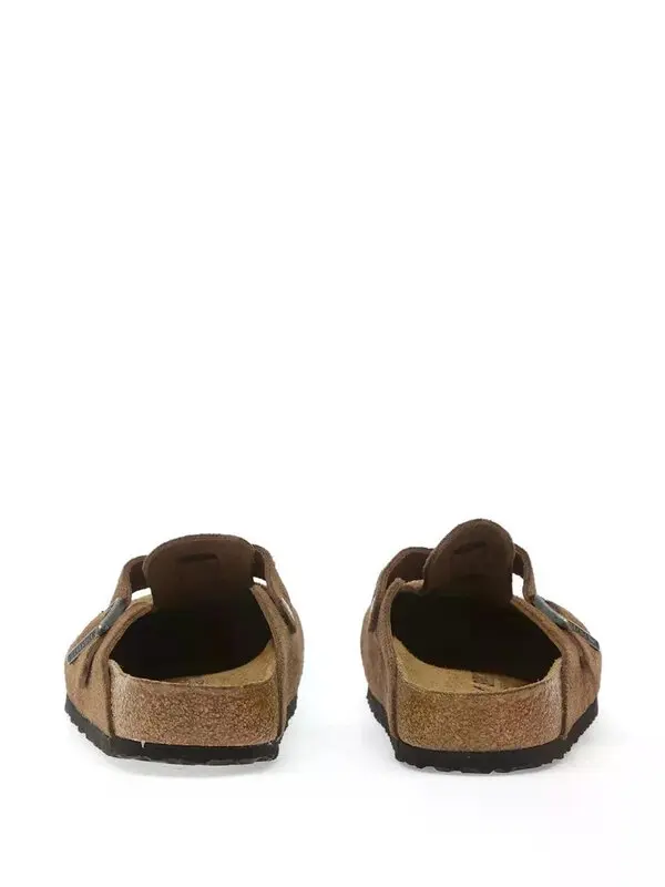 BIRKENSTOCK Boston Calf Suede Buckle-fastening Mules - Brown