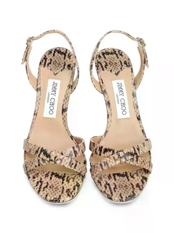 JIMMY CHOO Elsy Snake-effect Leather Sandals