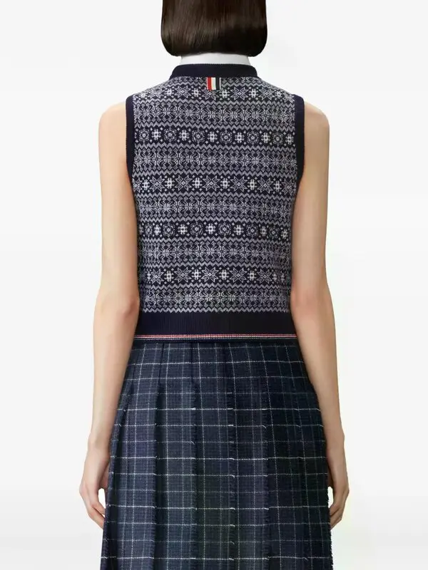 Thom Browne Merino-wool Jacquard Snowflake Shell Top
