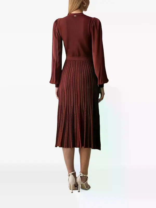 TWINSET Long Trompe-l'œil Knit Dress - Red