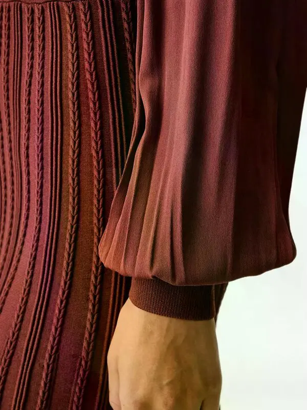 TWINSET Long Trompe-l'œil Knit Dress - Red