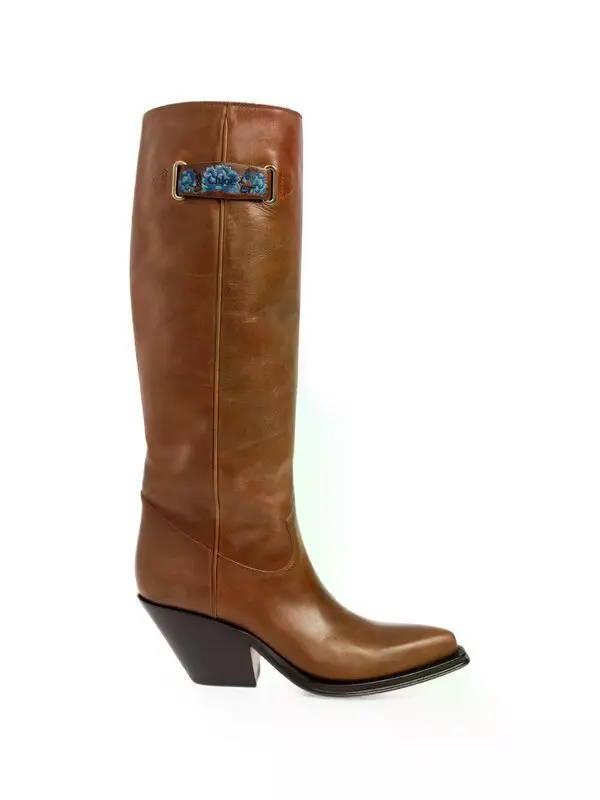 Chloé Azelan Embroidered Leather Boots