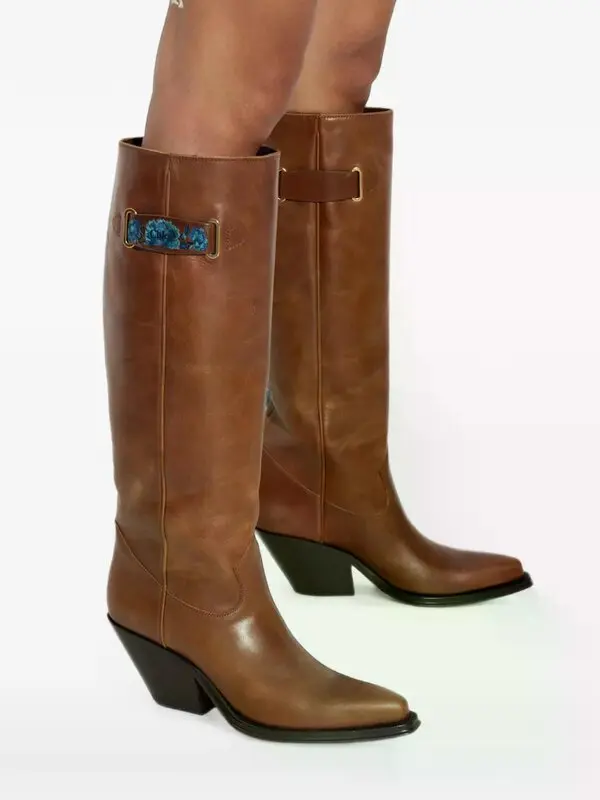 Chloé Azelan Embroidered Leather Boots