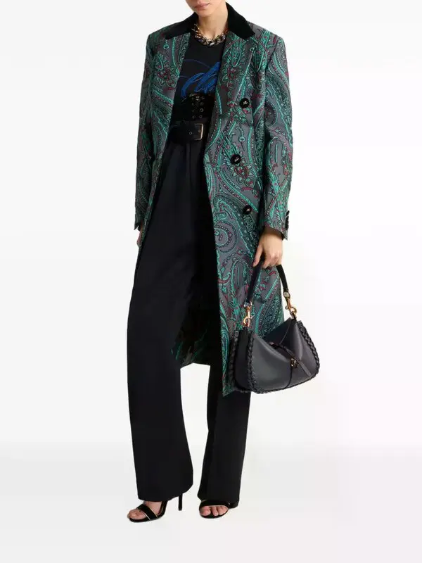 Etro Double-breasted Paisley Jacquard Coat