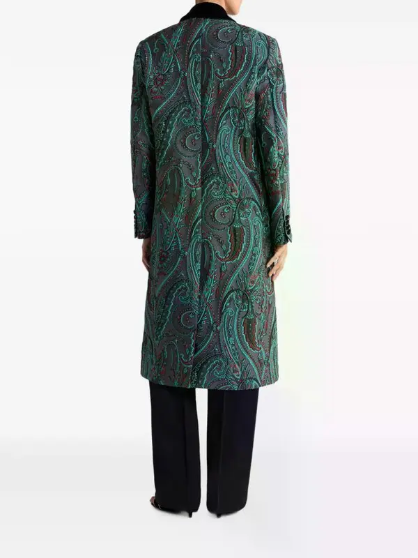Etro Double-breasted Paisley Jacquard Coat