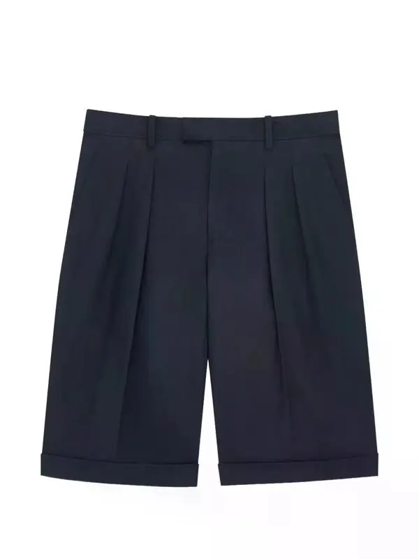 Saint Laurent Pleated Washed Shorts - Blue