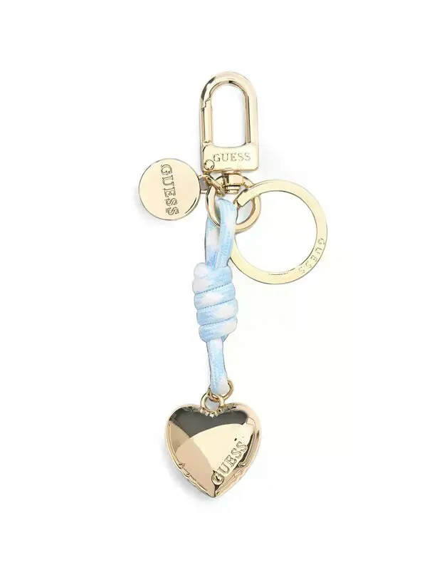 Guess Heart-charm Knotted Keyring - Gold