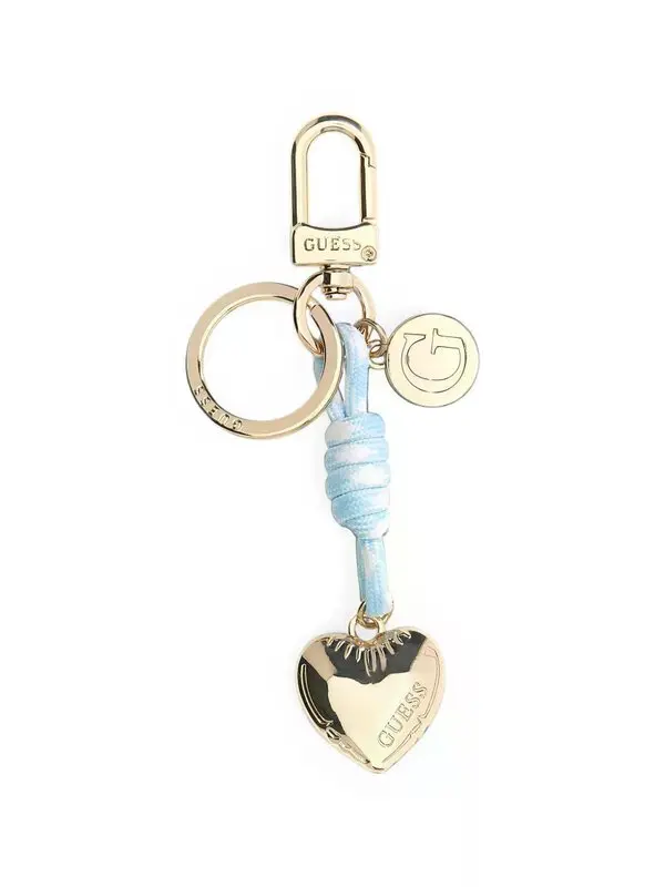 Guess Heart-charm Knotted Keyring - Gold