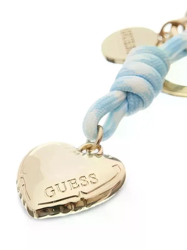 Guess Heart-charm Knotted Keyring - Gold