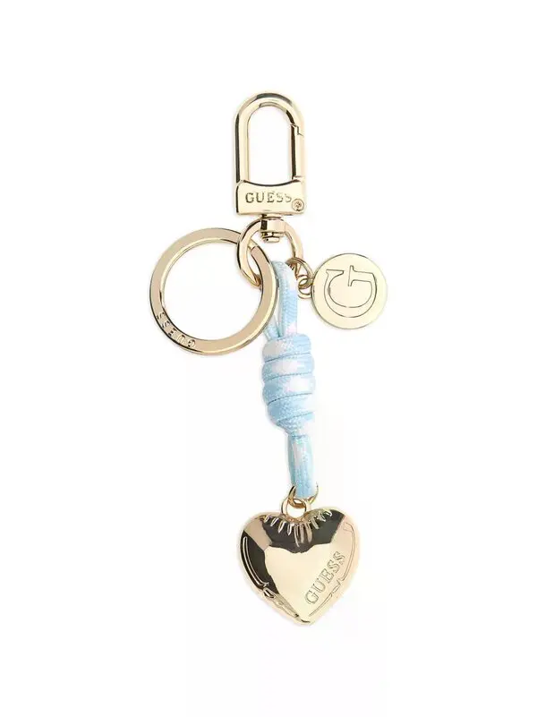 Guess Heart-charm Knotted Keyring - Gold