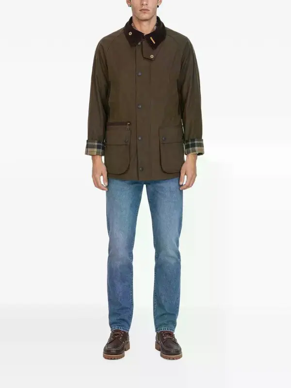 Barbour Bedale Waxed-cotton Corduroy-collar Jacket