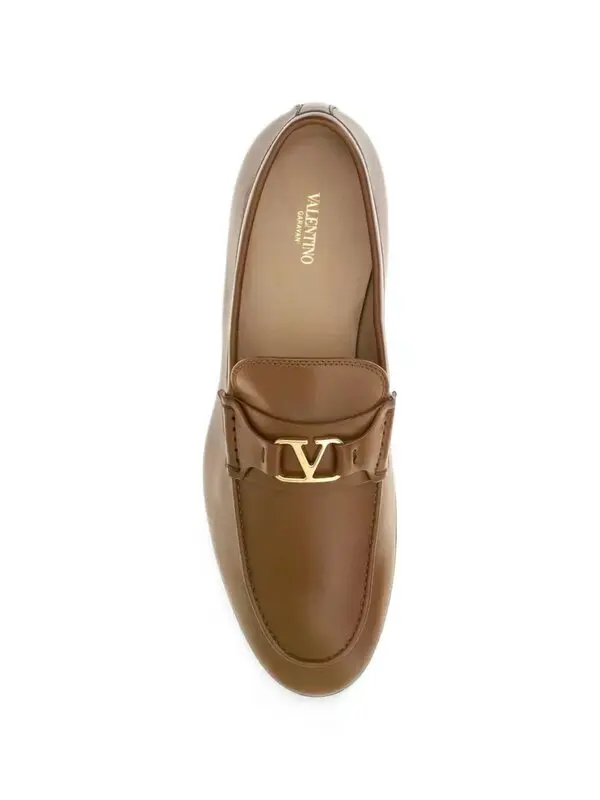 Valentino Garavani Vlogo Signature Leather Loafers - Brown