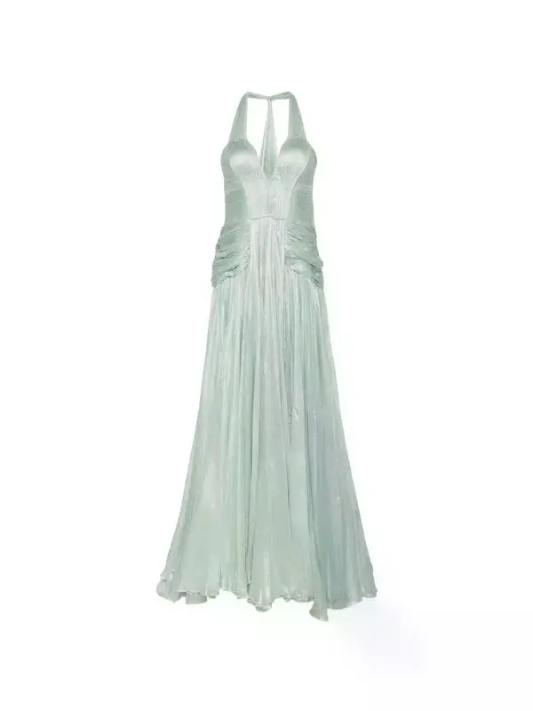 IRIS SERBAN Sonya Pleated Cape Gown