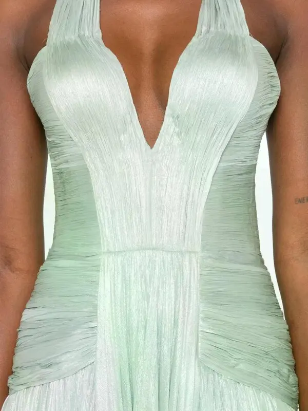 IRIS SERBAN Sonya Pleated Cape Gown