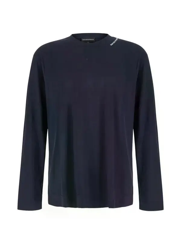Emporio Armani Logo-print Long-sleeve T-shirt - Blue