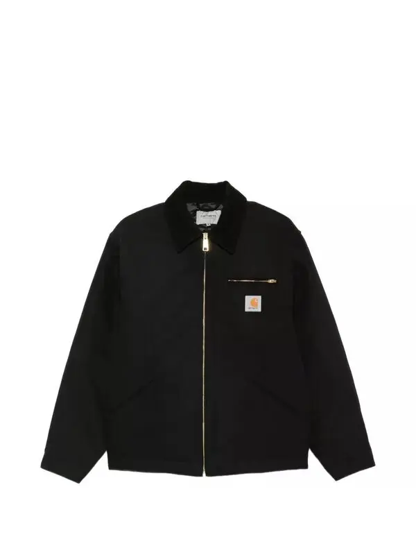 Carhartt Work In Progress Og Detroit Logo-patch Zip-up Shirt Jacket - Black