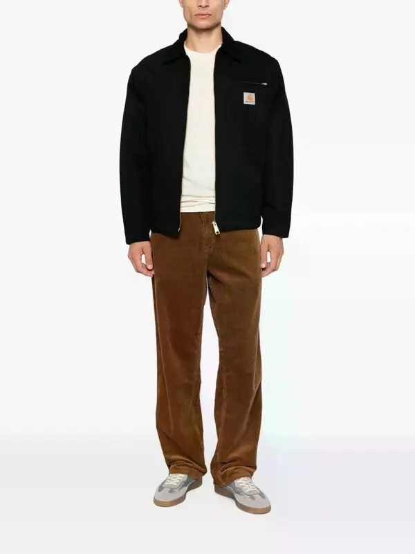Carhartt Work In Progress Logo-patch Zip-up Shirt Jacket - Black