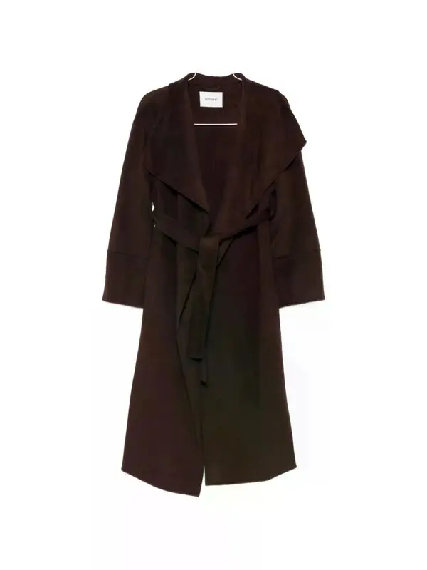 Soft Goat Belted Shawl-collar Coat