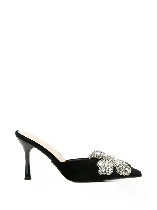 TWENTY FOURHAITCH Crystal-embellished Pointed-toe Pumps - Black